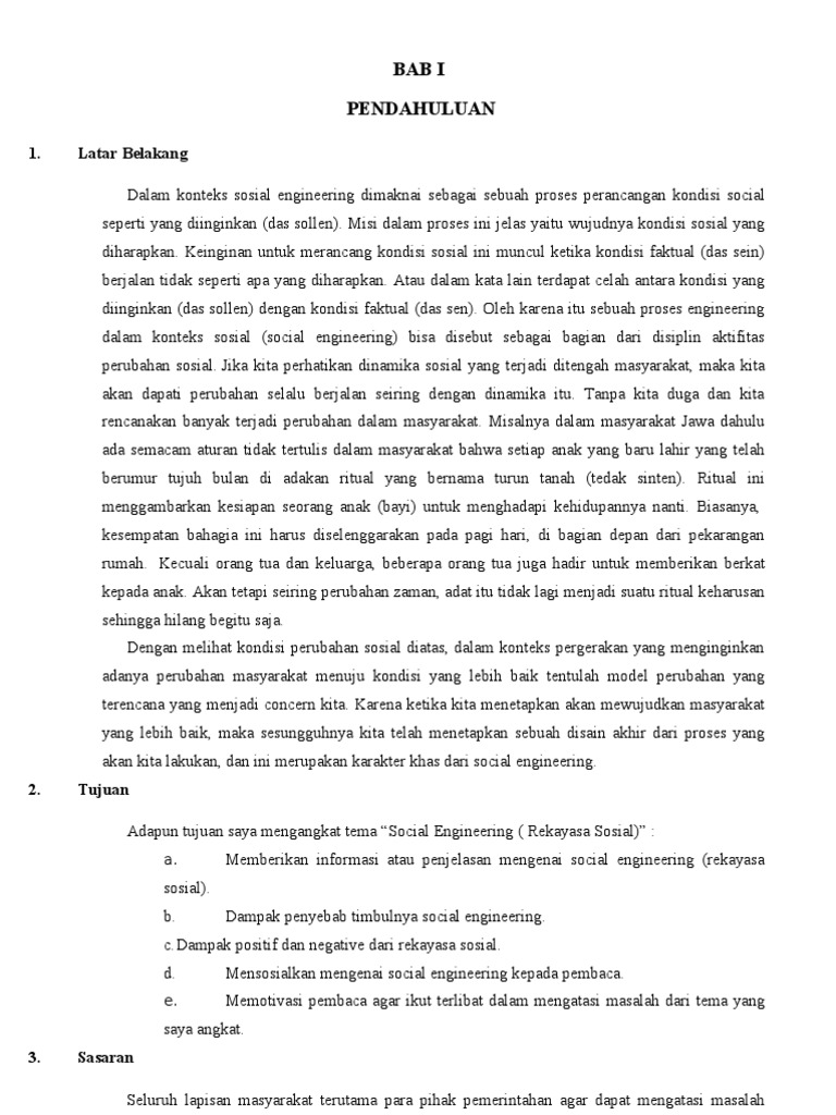 Rekayasa Sosial dan Perubahan Masyarakat | PDF