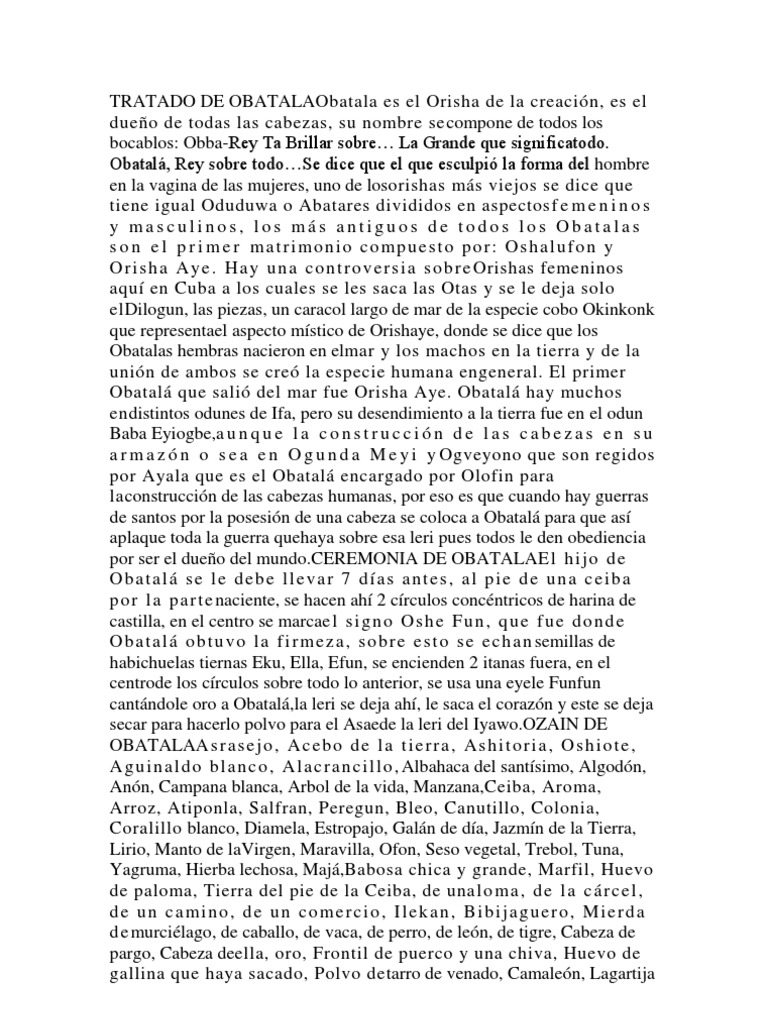 Obatala | PDF | Santeria | Religión y creencia