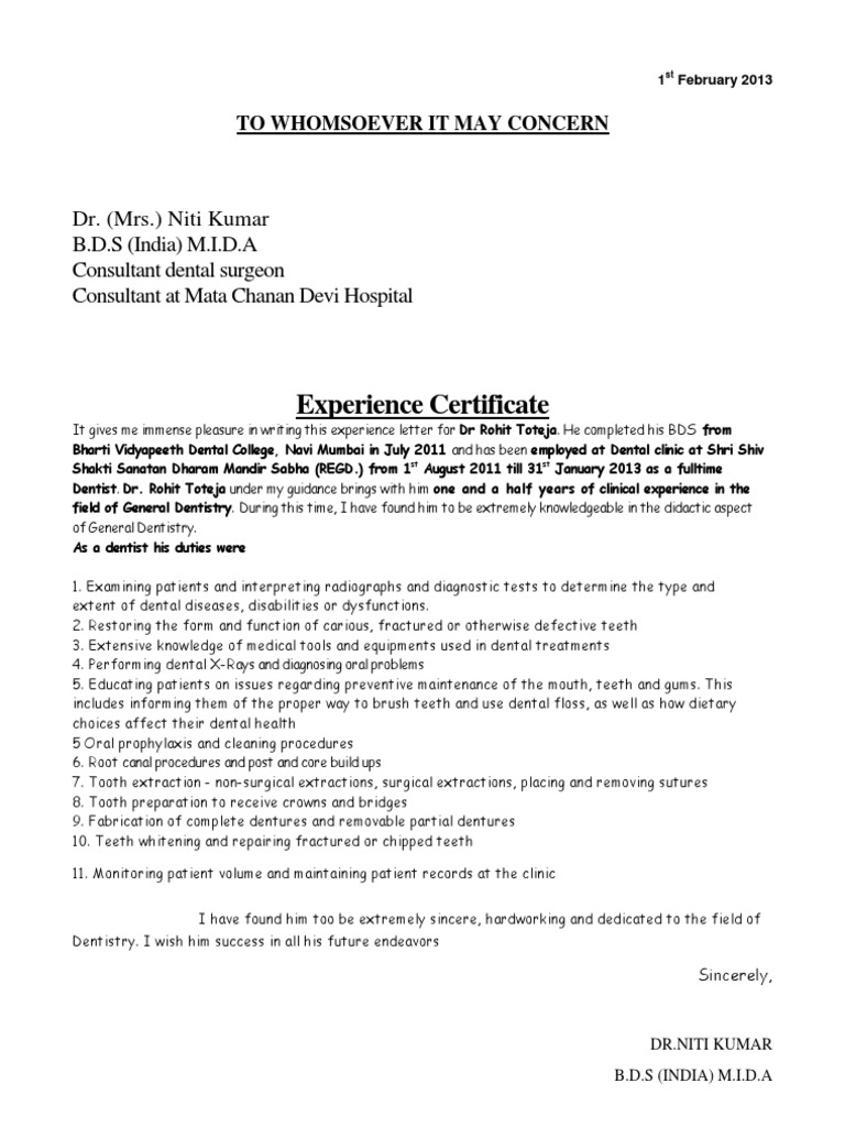 Dental Experience | PDF | Dentistry | Human Tooth
