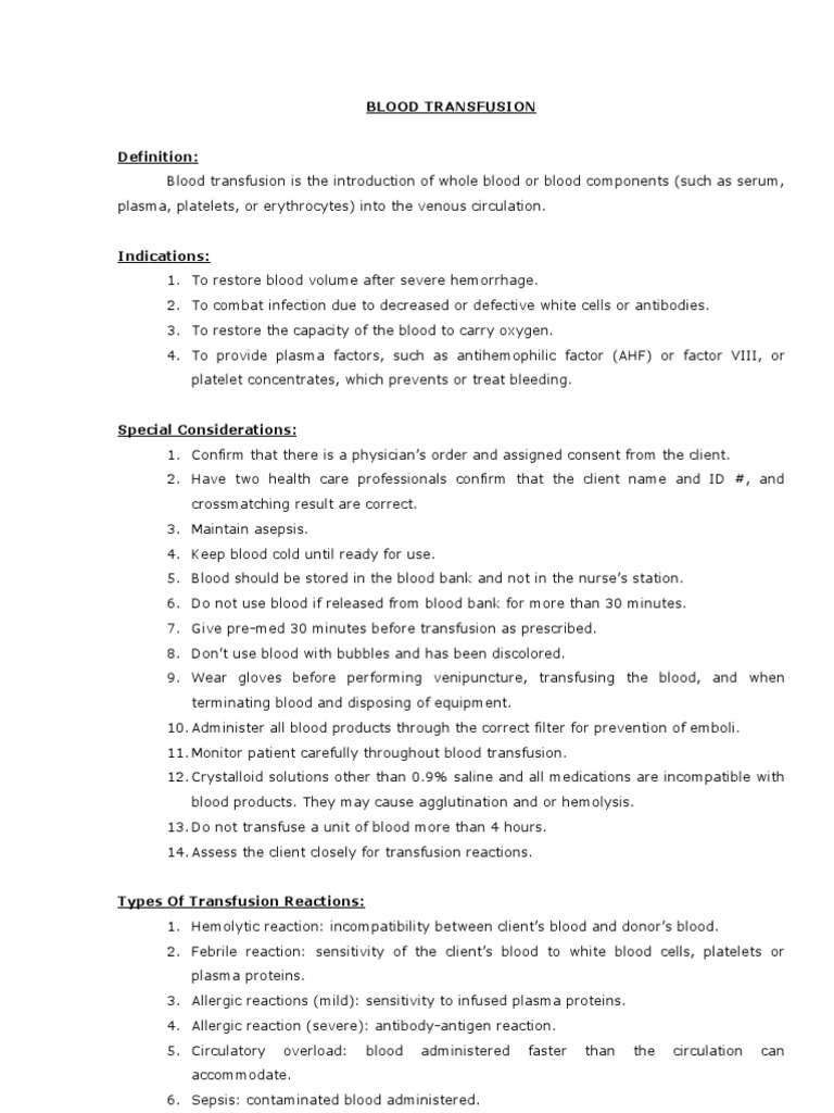 Blood Transfusion | PDF | Blood Transfusion | Blood
