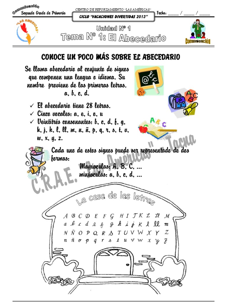 Tema Nº 1: El Abecedario (Comunicación / 2do Grado)