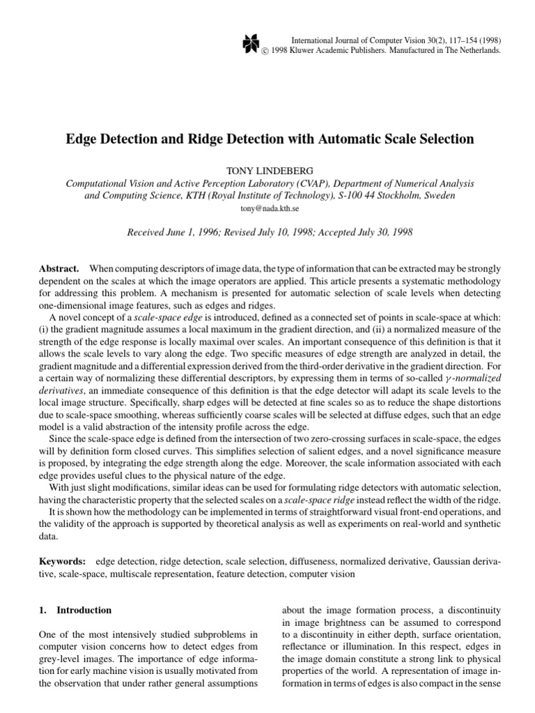 Edge Detection and Ridge Detection With Automatic Scale Selection ...