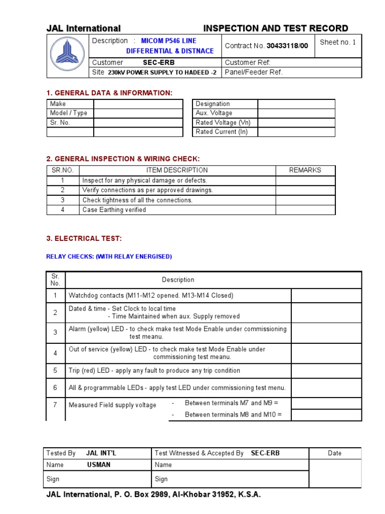 Areva+MiCOM+P546+Diff+ +Dist++[1] | Relay | Power Supply
