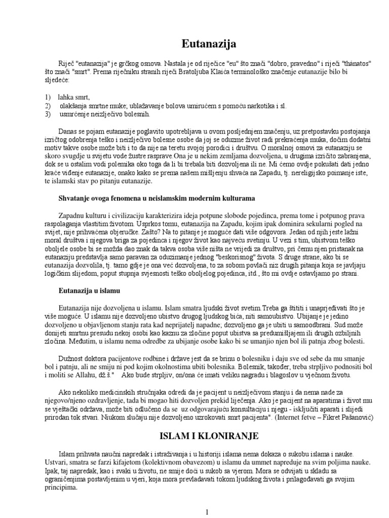 Eutanazija | PDF