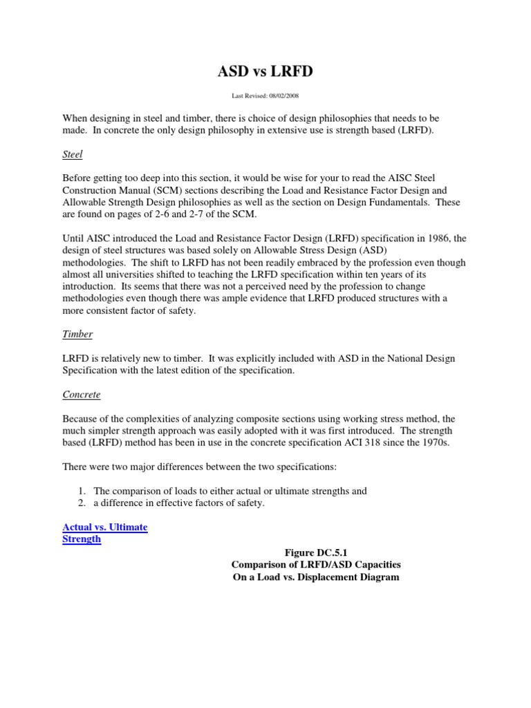 ASD Vs LRFD | PDF | Strength Of Materials | Structural Load