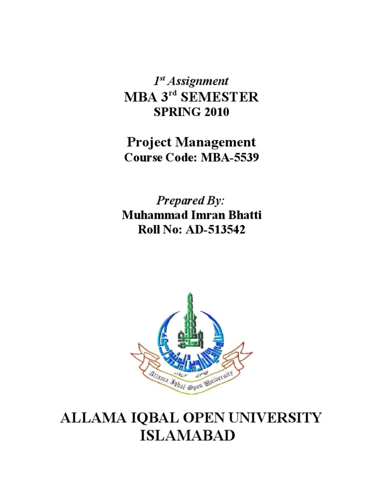 AIOU Assignment Covering Letter | PDF