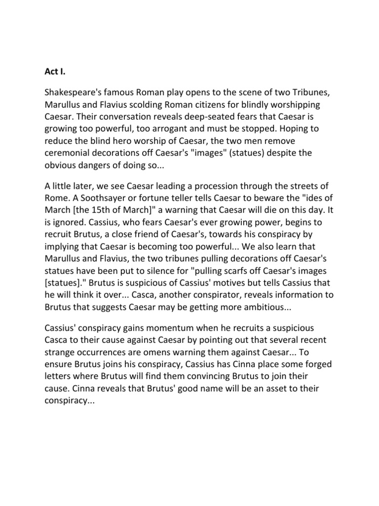 Summary on Julius Ceaser by William Shakespeare | Mark Antony | Julius ...