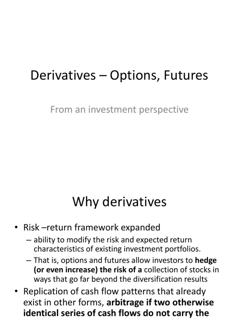 Derivatives - Options, Futures | PDF | Put Option | Option (Finance)