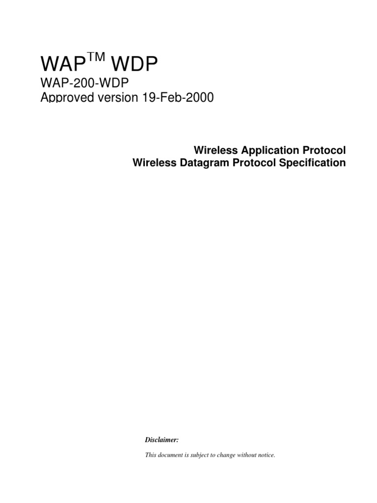 WAP Wireless Datagram Protocol | PDF | General Packet Radio Service ...