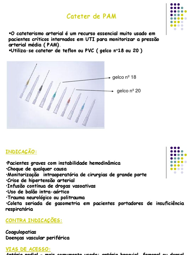 Cateter de PAM: Indicações, Técnica e Cuidados de Enfermagem | PDF ...