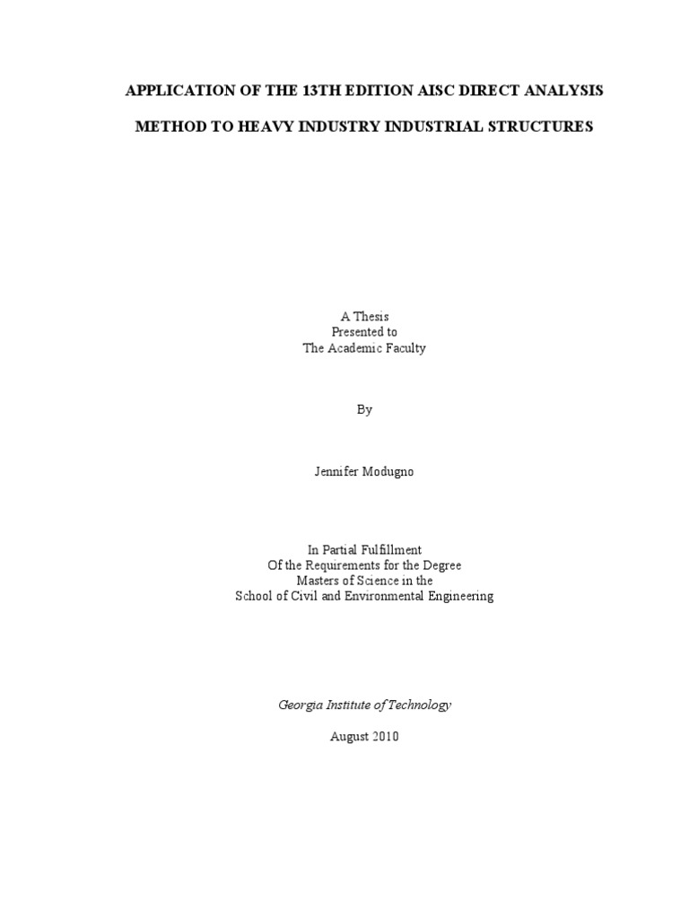 AISC Direct Analysis Method | PDF | Buckling | Strength Of Materials