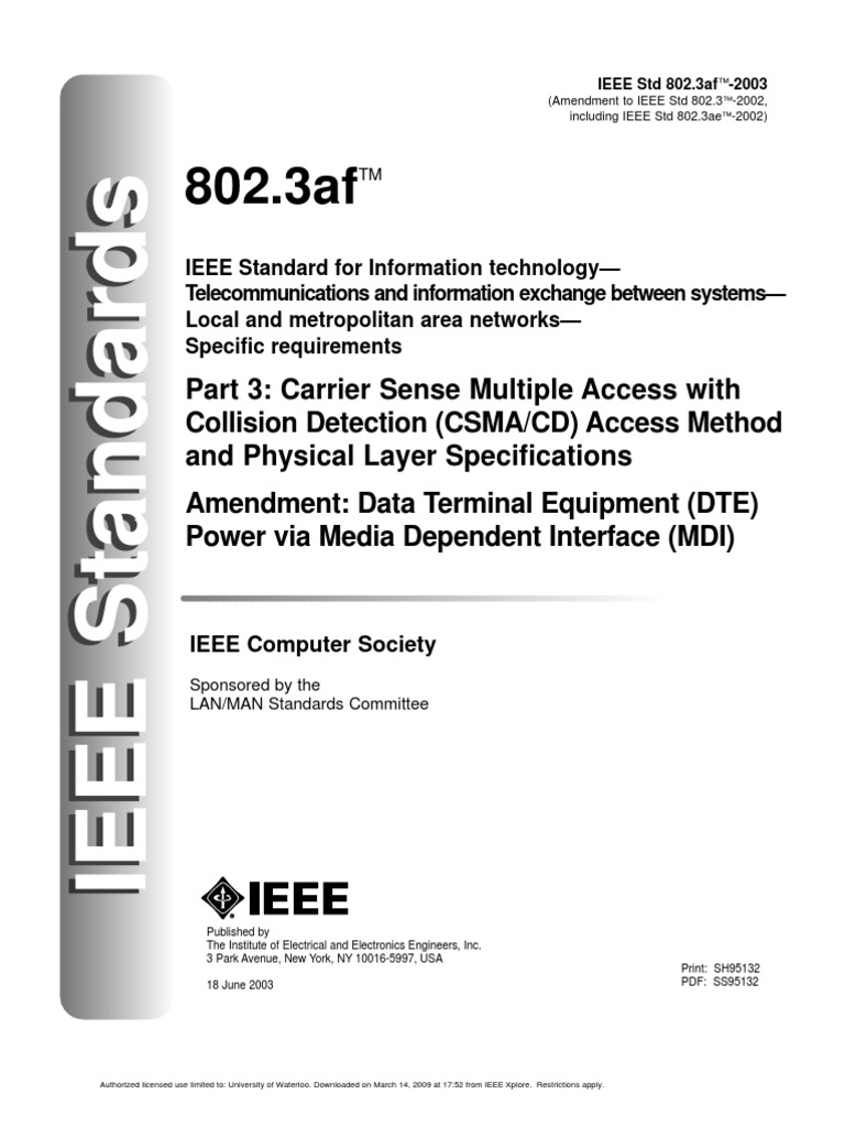 IEEE 802.23af | PDF | Osi Model | Networking Standards