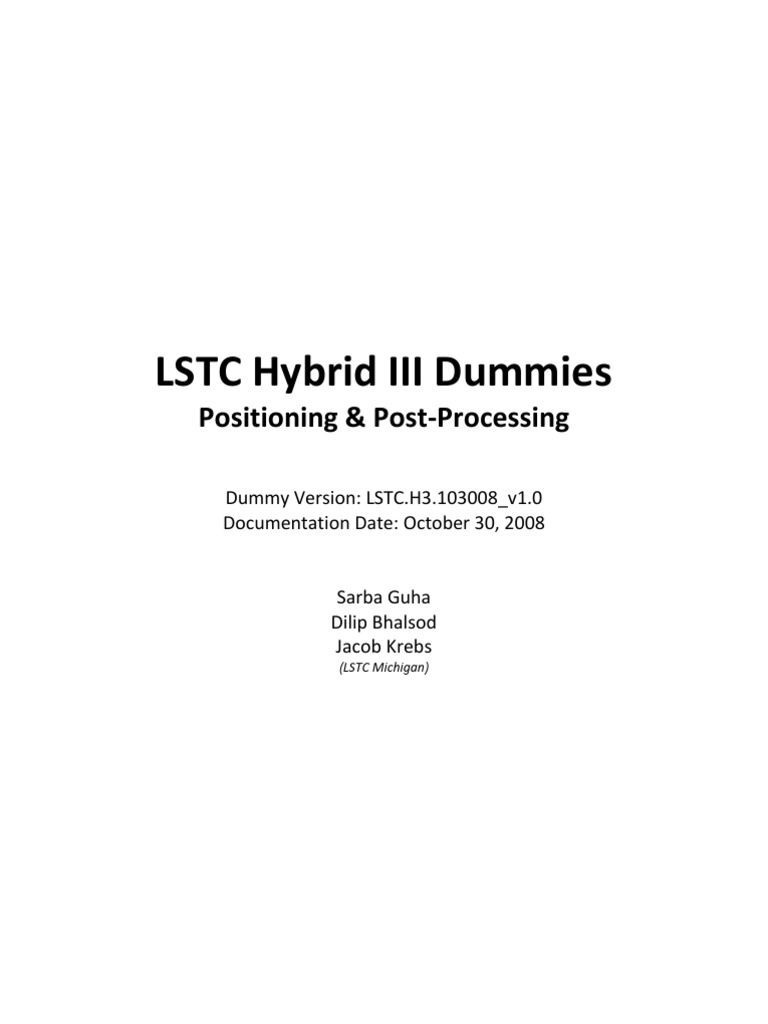 H3 - 50 - Dummy Modeling in Ls-Dyna | PDF | Cartesian Coordinate System ...