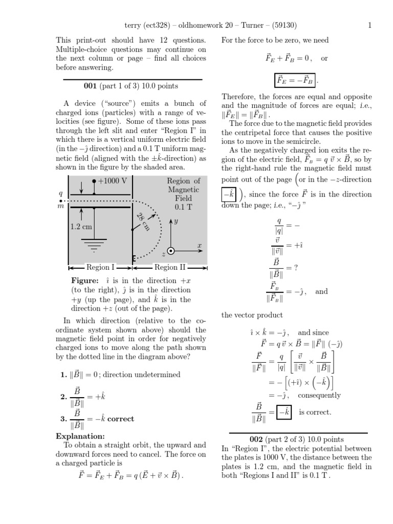 Phy 303L | PDF | Electronvolt | Force