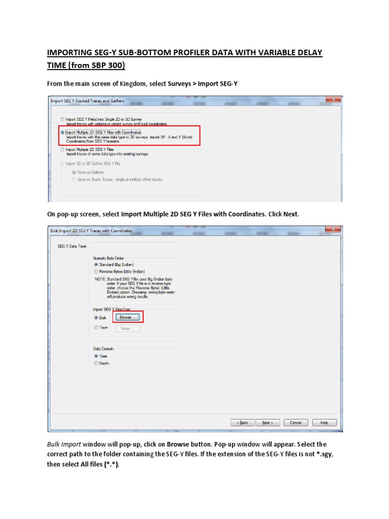 Importing SEG-Y Data With Variable Delay Header Into Kingdom 8.7 | PDF ...