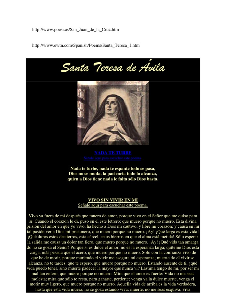Santa Teresa De Ávila Descargar Gratis Pdf Oración Orador Del Señor