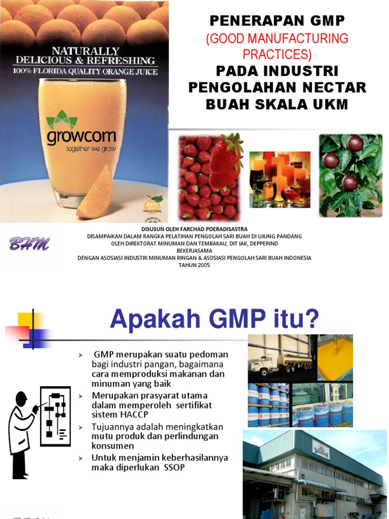 Penerapan GMP Pada Industri Pengolahan Saribuah Skala Ukm | PDF