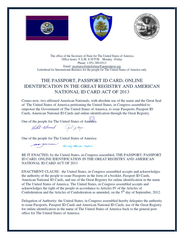 The Passport Passport Id Card Online Identification in The Great ...