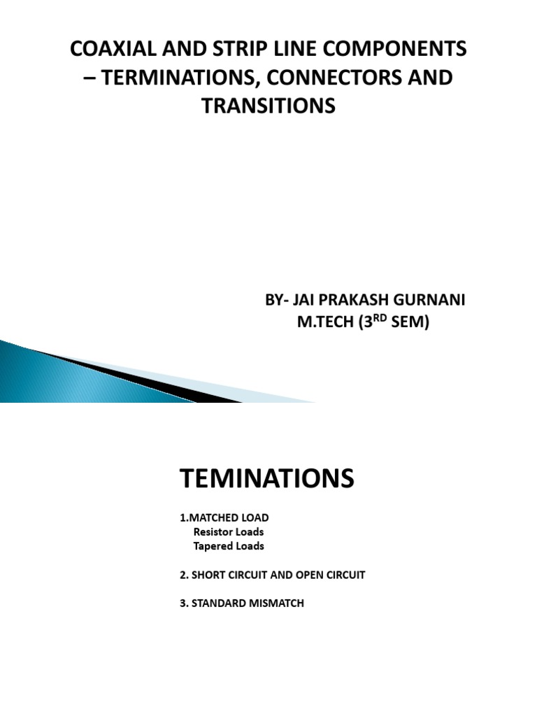Coaxial & Stripline Components Guide | PDF | Coaxial Cable | Electrical ...