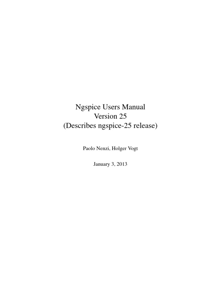Ngspice Manual | PDF | Bipolar Junction Transistor | Mosfet