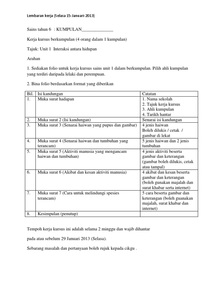 Sains, Peka, Sains Tahun 6, Kerja Kursus | PDF