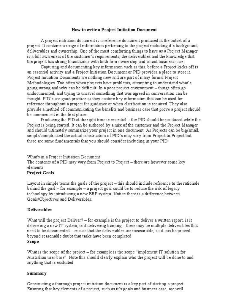 Project Initiation Document | PDF | Software Testing | Business