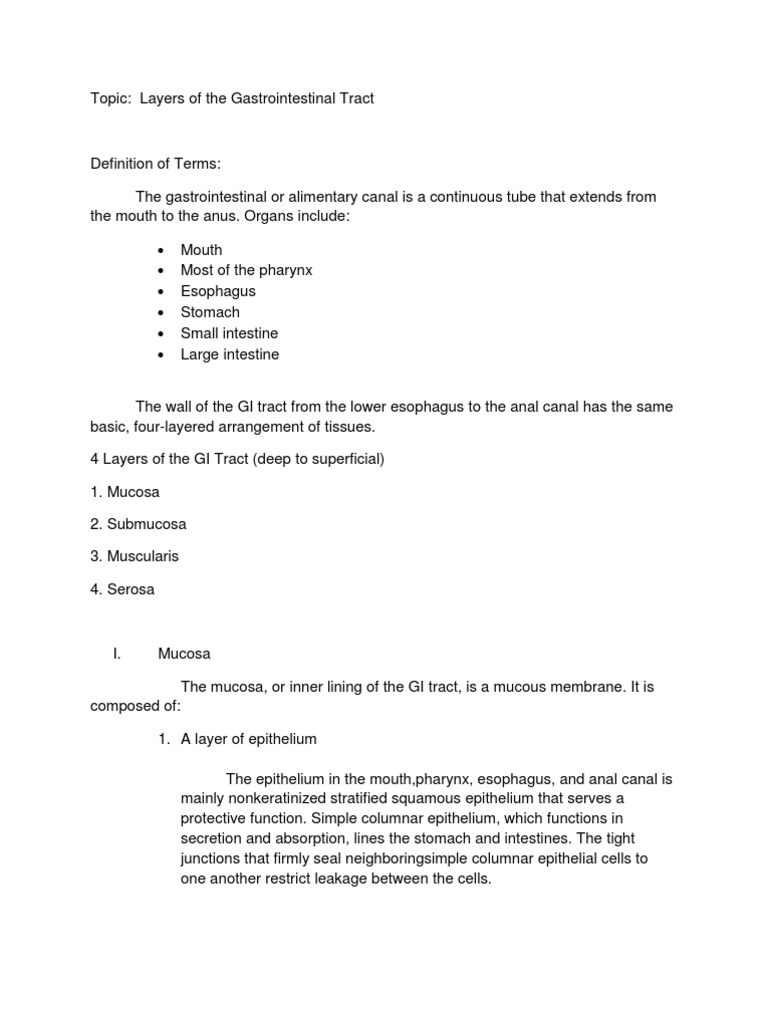 Layers of Git | PDF | Epithelium | Gastrointestinal Tract