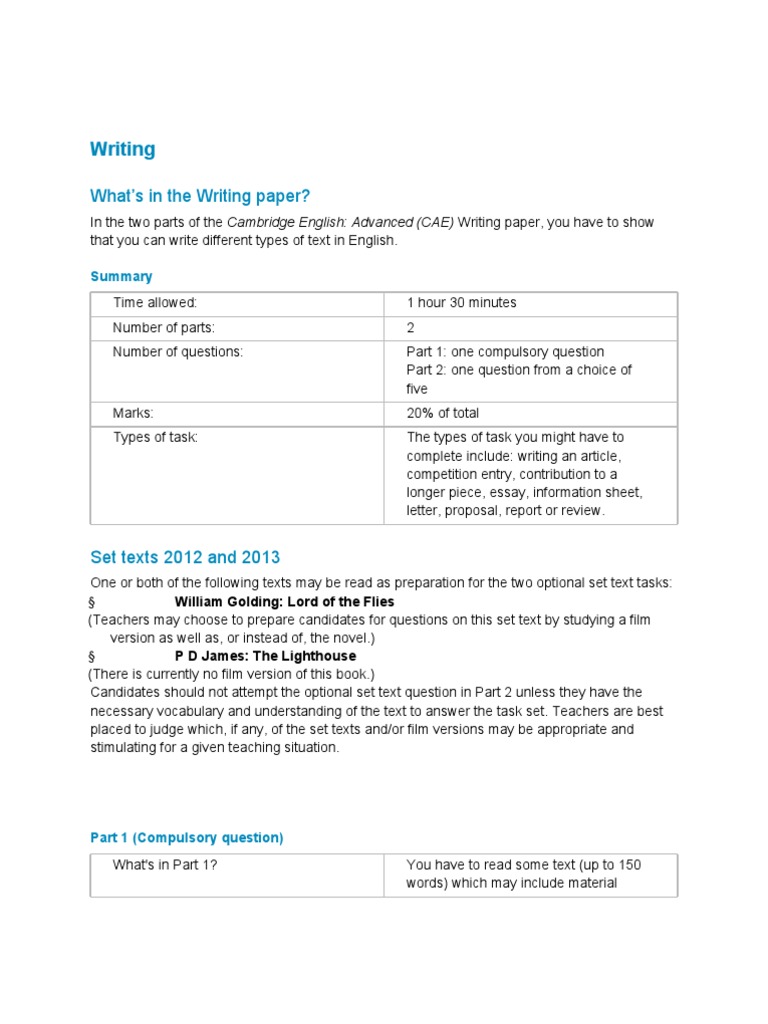 CAE Writing | Download Free PDF | Communication | Behavior Modification