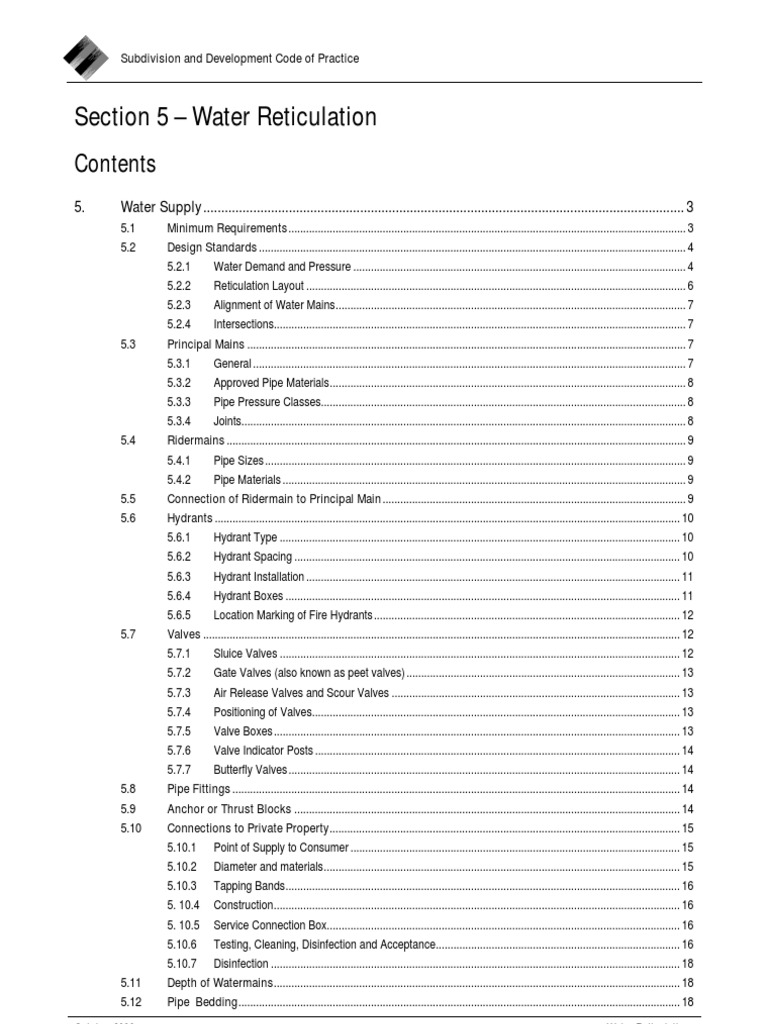 Water Reticulation | PDF | Pipe (Fluid Conveyance) | Water Supply Network