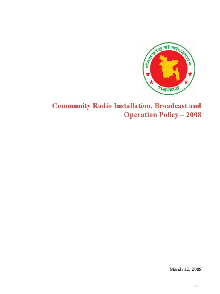 Community Radio Policy in Bangladesh | PDF | Community | License
