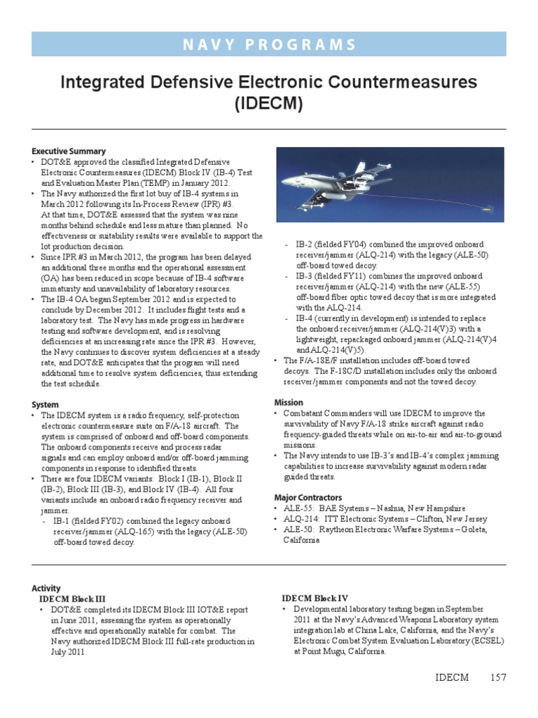 Integrated Defensive Electronic Countermeasures (IDECM) | Mc Donnell ...