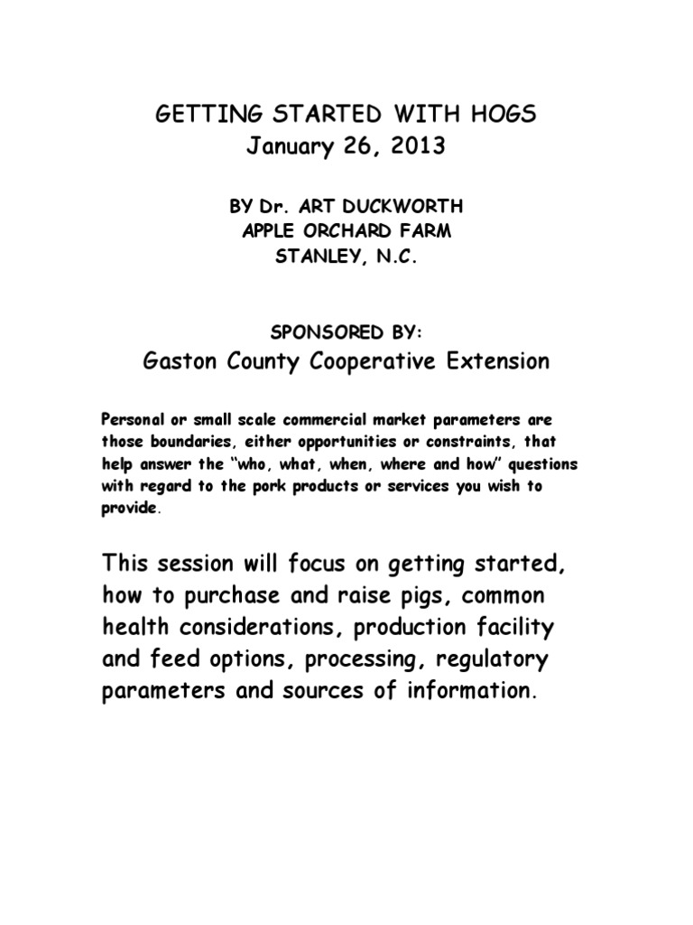 Getting Started With Hogs | PDF | Pig | Parasitism