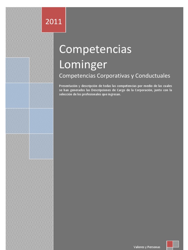 COMPETENCIAS LOMINGER Con El Comportamiento Experto | PDF | Toma de ...