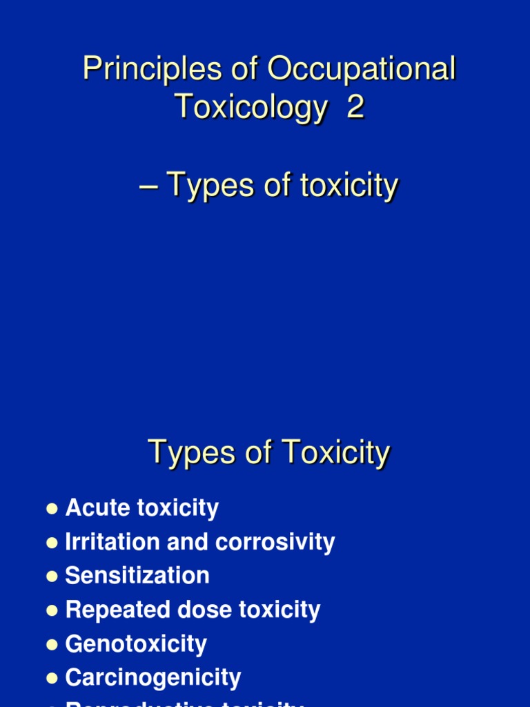 Toxicity - Principles If Occupational Toxicology | PDF | Toxicity ...