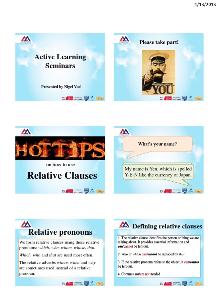 Forming Relative Clauses and Understanding Their Usage | PDF | Loch ...