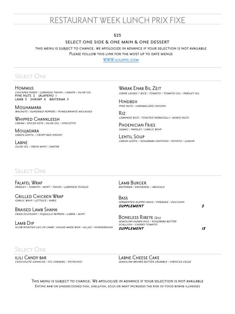 Ilili Restaurant | PDF | Menu | Cooking