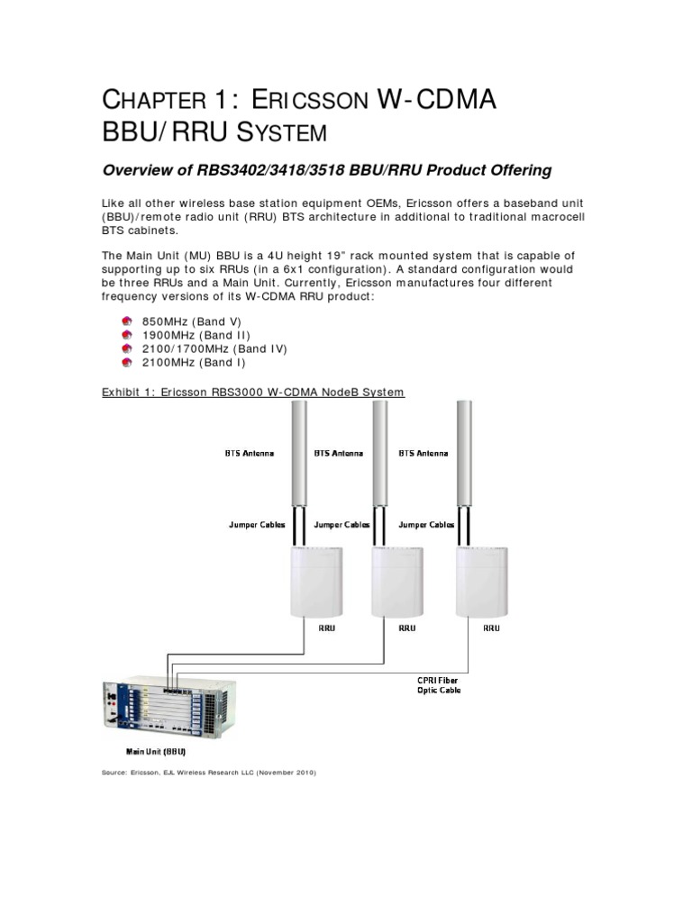Ericsson W-Cdma Bbu/rru System | PDF | Ericsson | Manufactured Goods