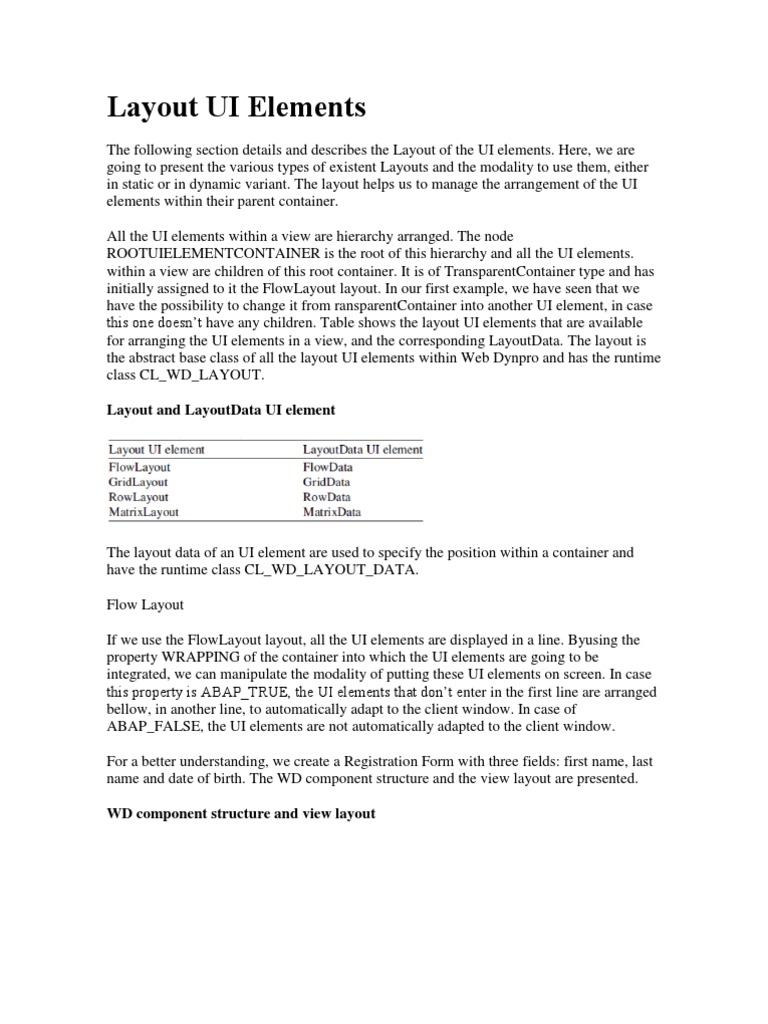 Layout UI Elements | PDF | Page Layout | Class (Computer Programming)