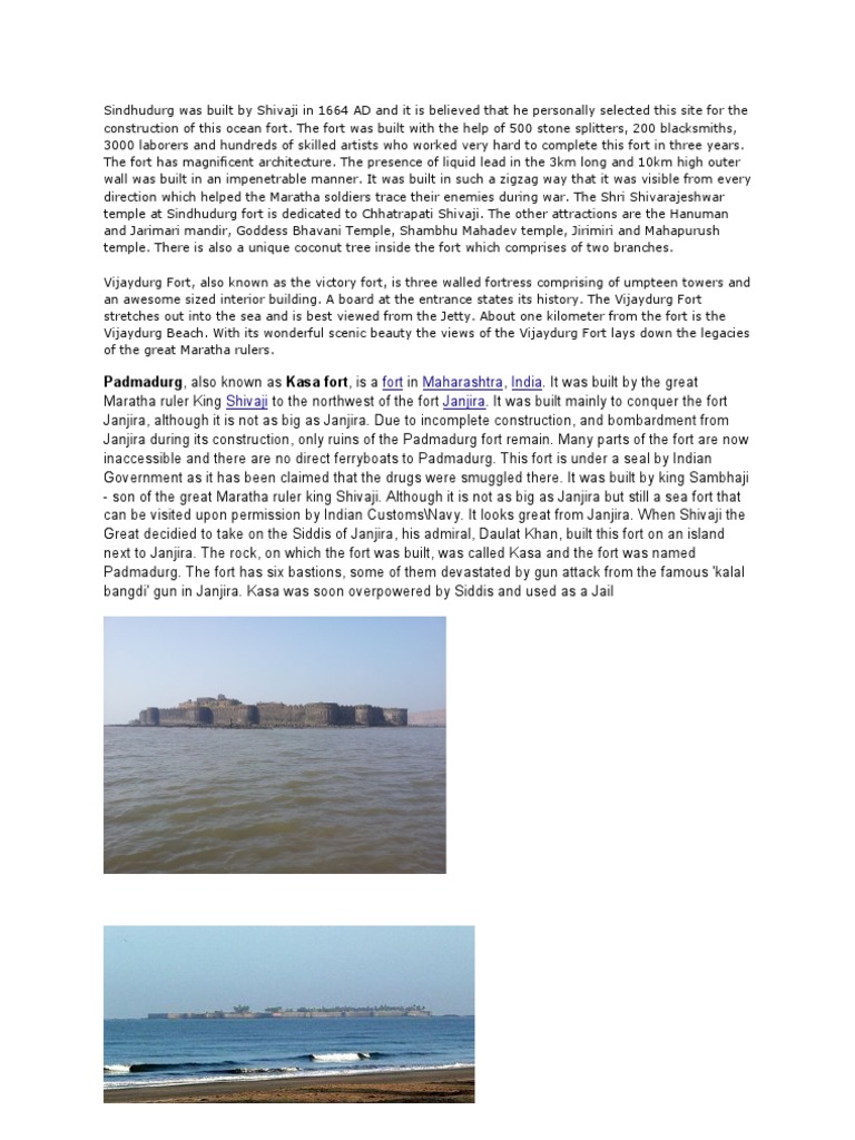 Padmadurg, Also Known As Kasa Fort, Is A: Fort Maharashtra India ...
