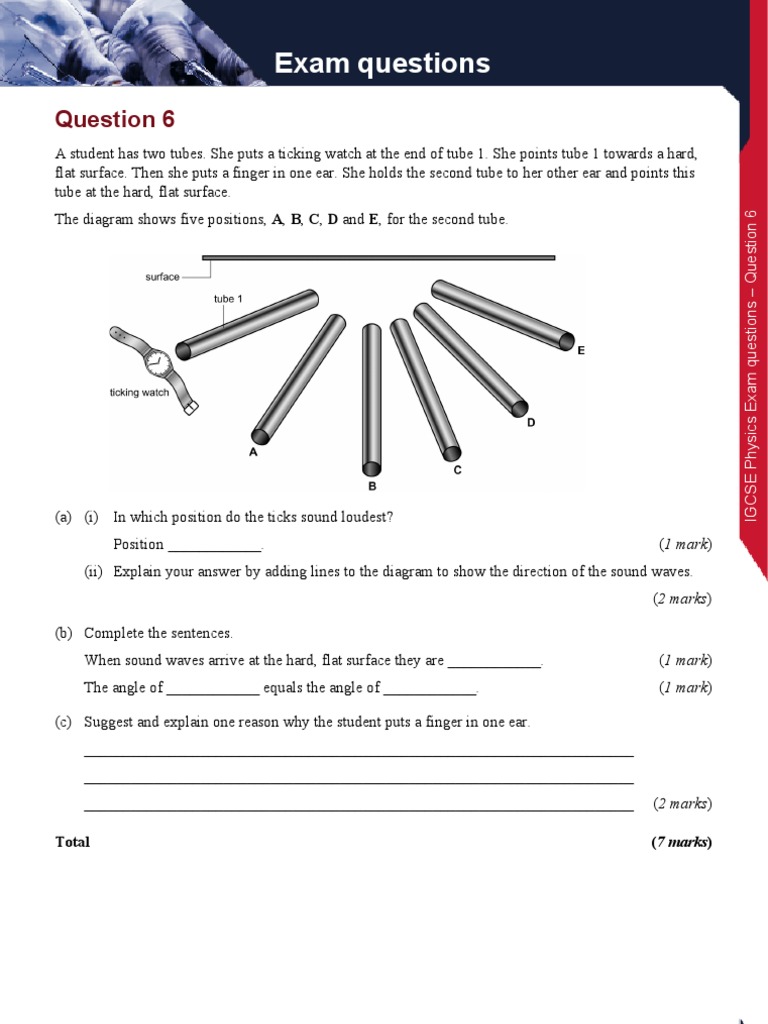 edexcel IGCSE questions | Test (Assessment) | Question