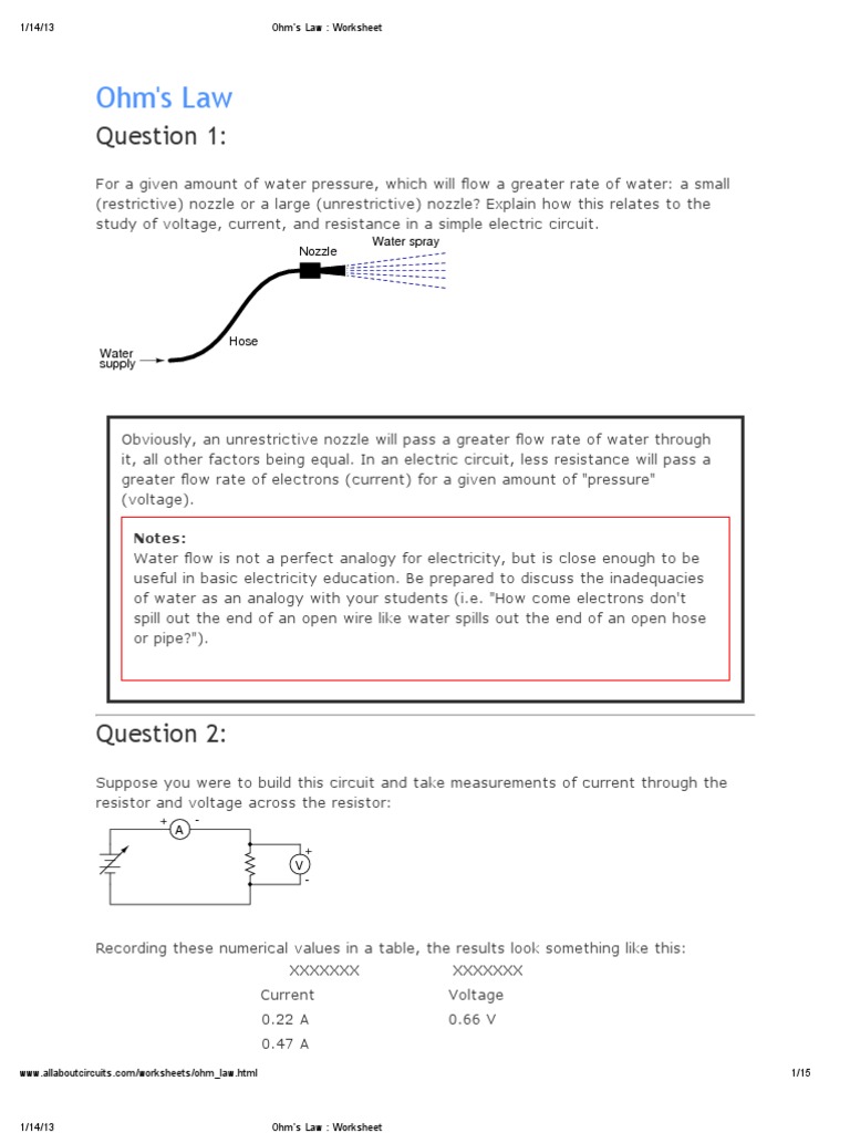 Ohms Law | PDF | Electrical Resistance And Conductance | Electrical Network