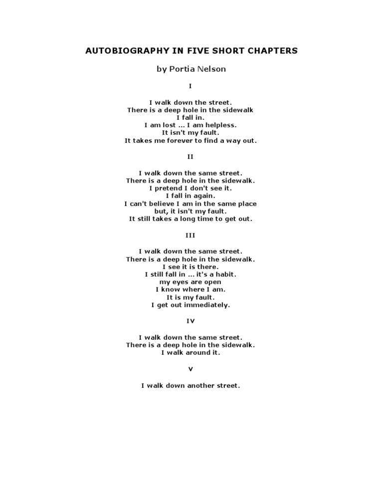 Autobiography in Five Short Chapters | PDF