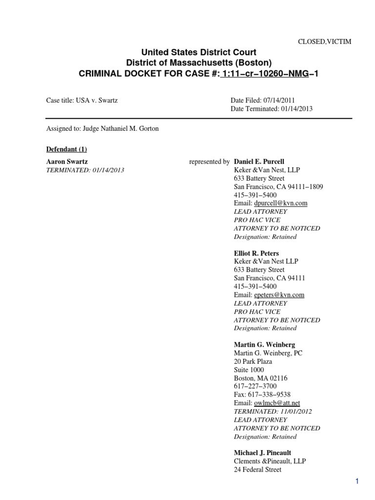 USA vs. Aaron Swartz | PDF | Discovery (Law) | Arraignment