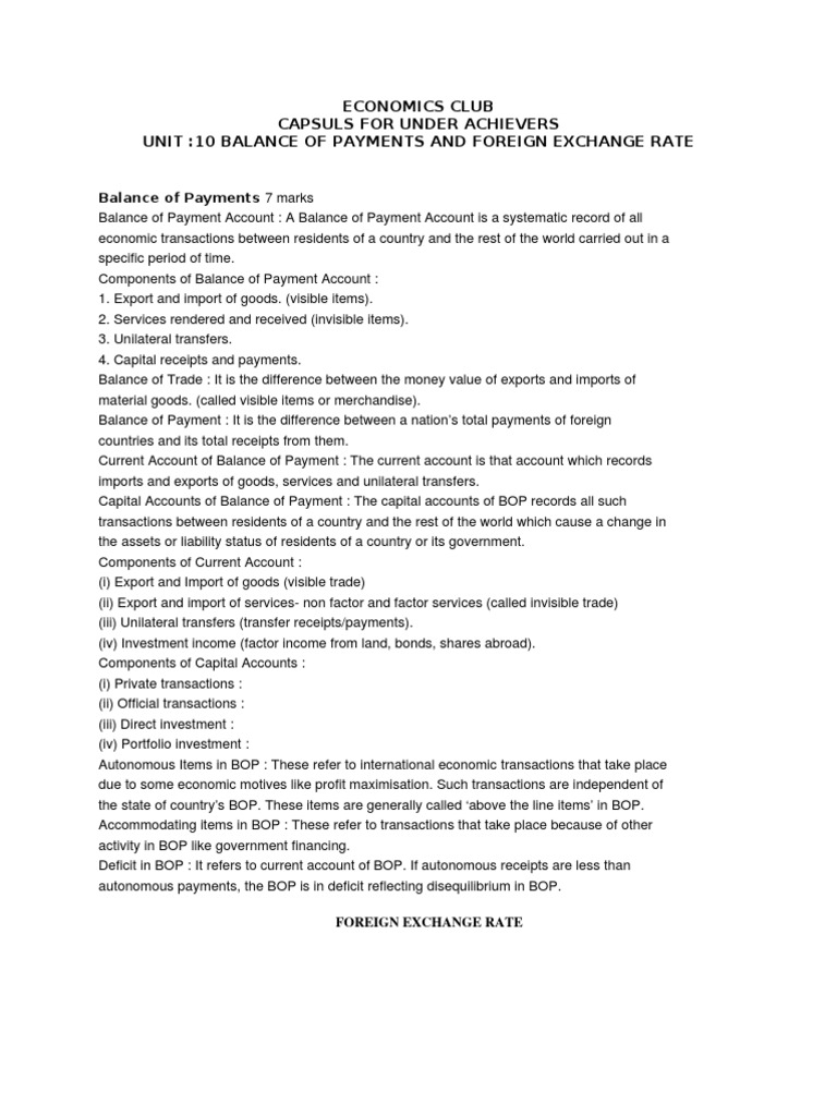 Understanding Balance of Payments, Foreign Exchange Rates, and Their ...
