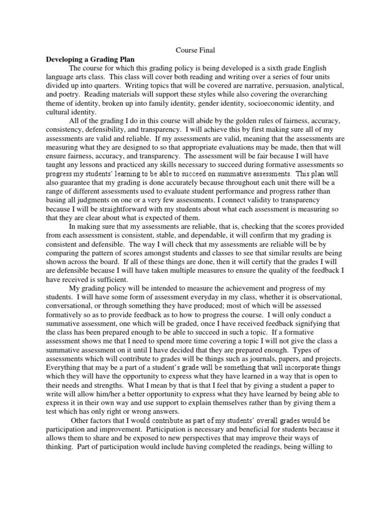 Developing A Grading Plan | Download Free PDF | Educational Assessment ...