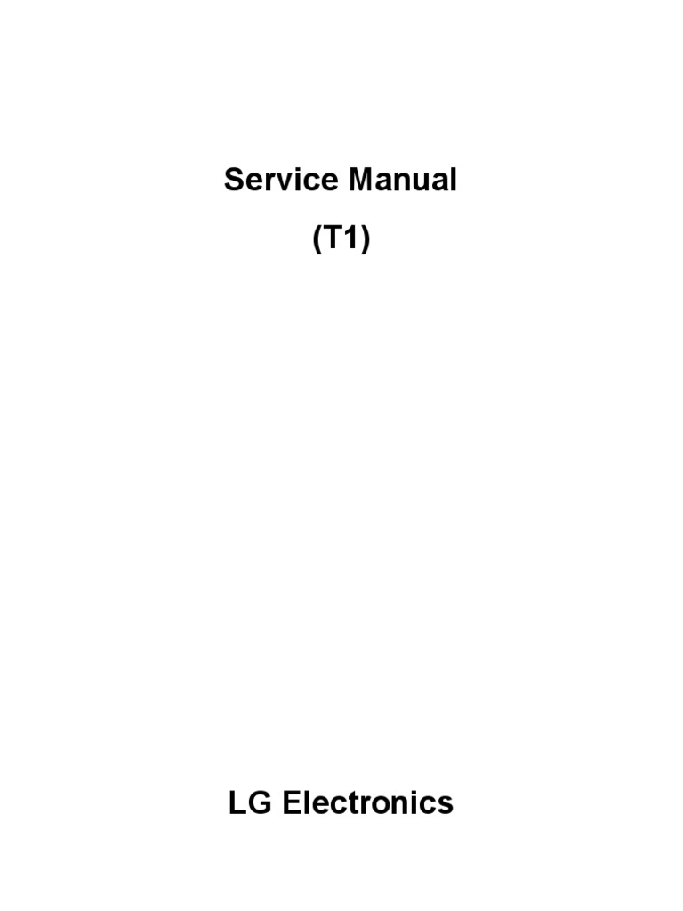 LG T1 Service Manual | PDF | Bios | Backup
