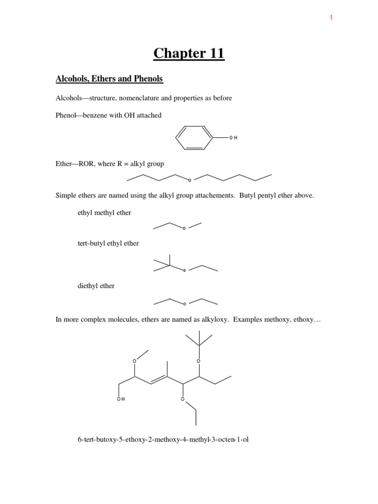 Alcohols and Ethers: Synthesis & Reactions | PDF | Ether | Alcohol