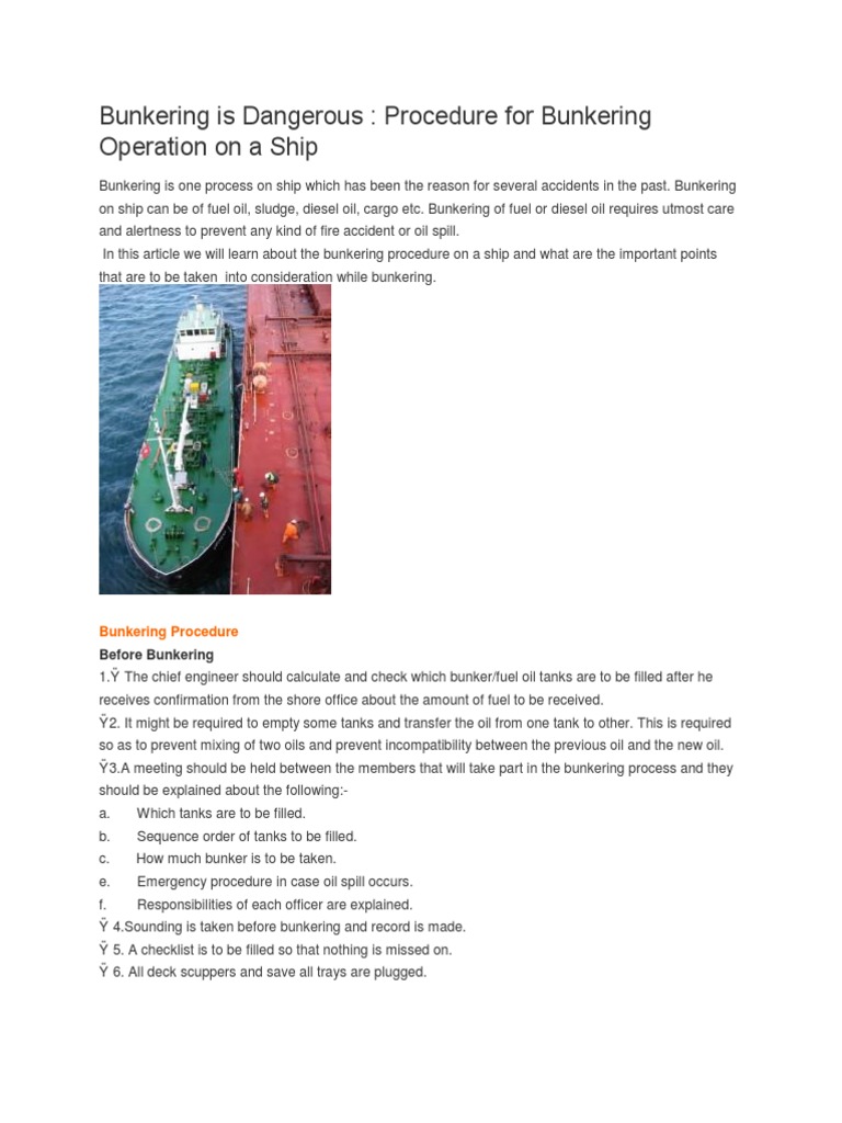 Bunkering | PDF | Fuel Oil | Ships