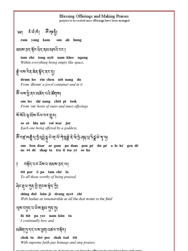 Blessing Offerings and Making Praises