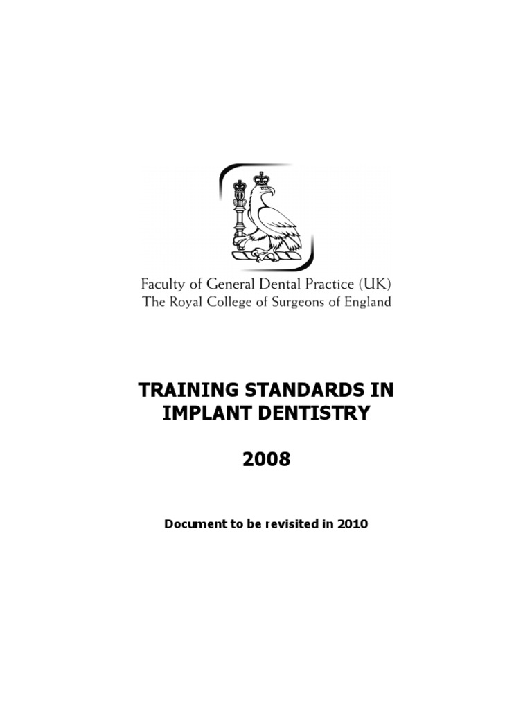GDC Training Standards in Implant Dentistry | PDF | Dental Implant ...
